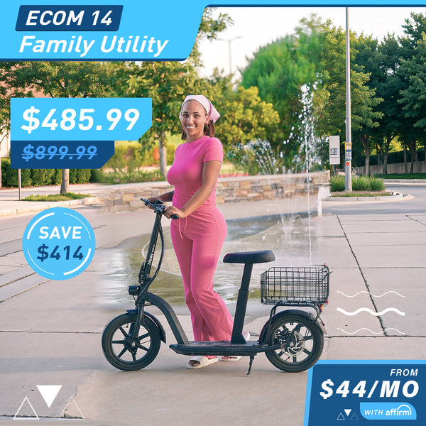 Hiboy ECOM 14 Electric Scooter with Seat and Basket for Adults | Hiboy