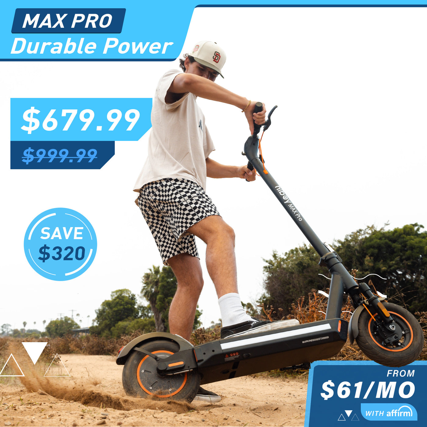 Hiboy MAX Pro Electric Scooter for Heavy Adult | 46.6 Mile Range